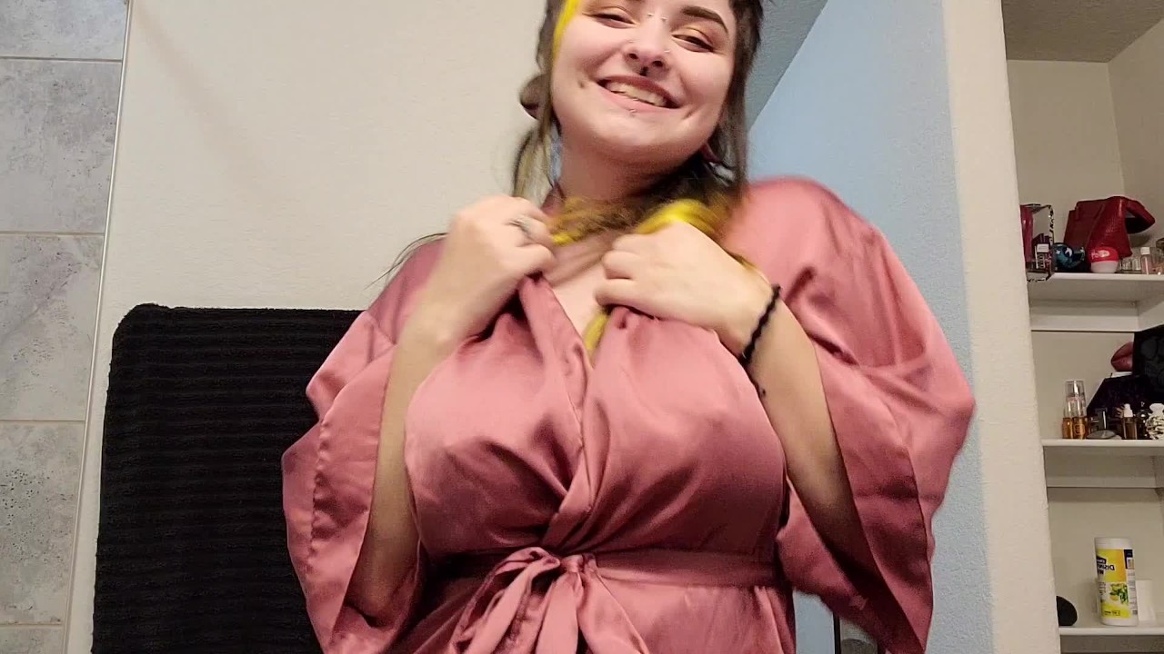Goth Girl Gives Playful Strip Tease Dance In Silk Robe Redtube